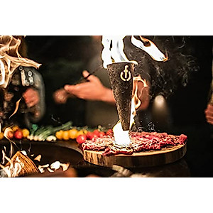 Forged Churrasco Flambadou, Cast Iron, Olive Wood