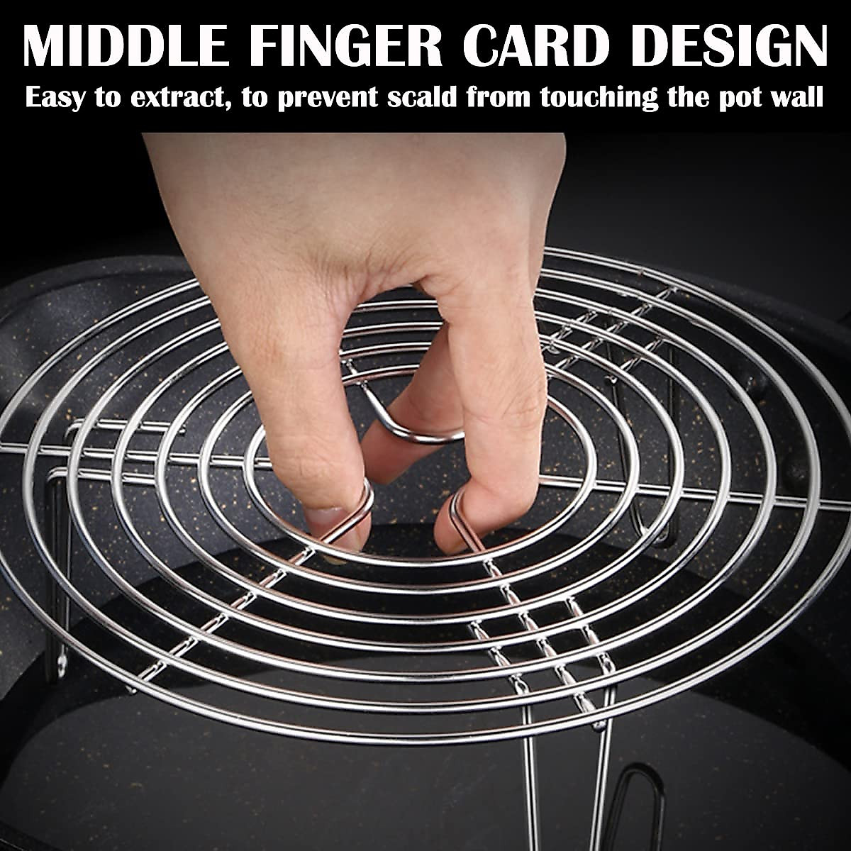 DOERDO Round Cooking Rack Multi-Purpose Stainless Steel Grilling Rack Steamer Rack Cooling Rack for Baking Canning Cooking, 20x20x4CM