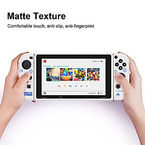 JINGDU Soft Protective Case Compatible with Switch Console and Joy-Cons, Thin, Slim, Light, Switch can be Inserted in Dock with Shell, Only for NS(Not for OLED Model), Q Astronaut, White