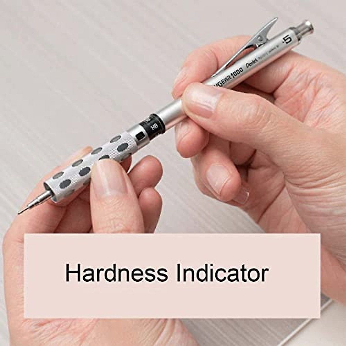 Pentel GraphGear 1000 Automatic Mechanical Drafting Pencil 0.5 mm - Includes Lead Refills & Eraser - Chiseled Metallic Grip with Soft Pads