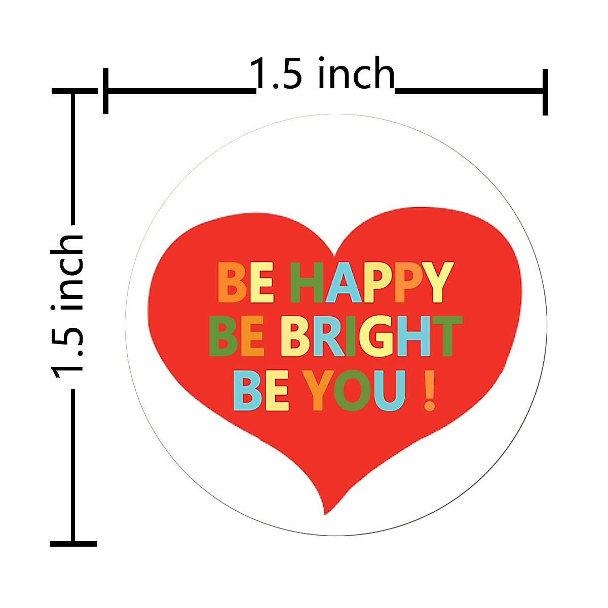 Top label Be Bright Motivational Saying Stickers,Be Happy Be You Inspirational Sealing,Encouraging Self-Adhesive Label for Phone, Scrapbook,Laptops,Water Bottle,Gift,1.5 Inch,500 Pcs Per Pack.