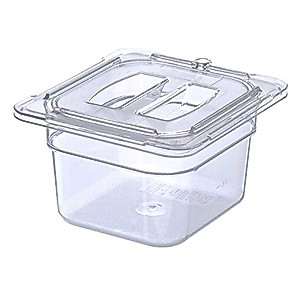 Carlisle FoodService Products Plastic Food Pan 1/6 Size 4 Inches Deep Clear
