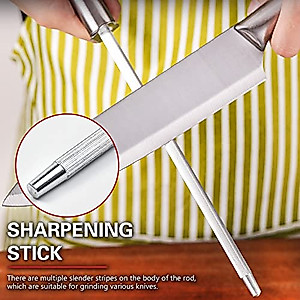 EDOSSA Knife Set - Kitchen Knife Set 8 Pieces Germany Stainless Steel Knife Block Set with Sharpener - Dishwasher Safe Kitchen Knives - Ultra Sharp Chef Knife Set for Kitchen Silver