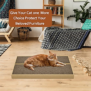 HappyFreeSX Splicing Cat Scratch Pad: Cat Scratchers for Indoor Cats and Kitten, 2 Pack Cat Scratching Pad, Cat Scratcher Cardboard, Cat Scratching Pad, Premium Scratch from Cats, Double-Sided Design