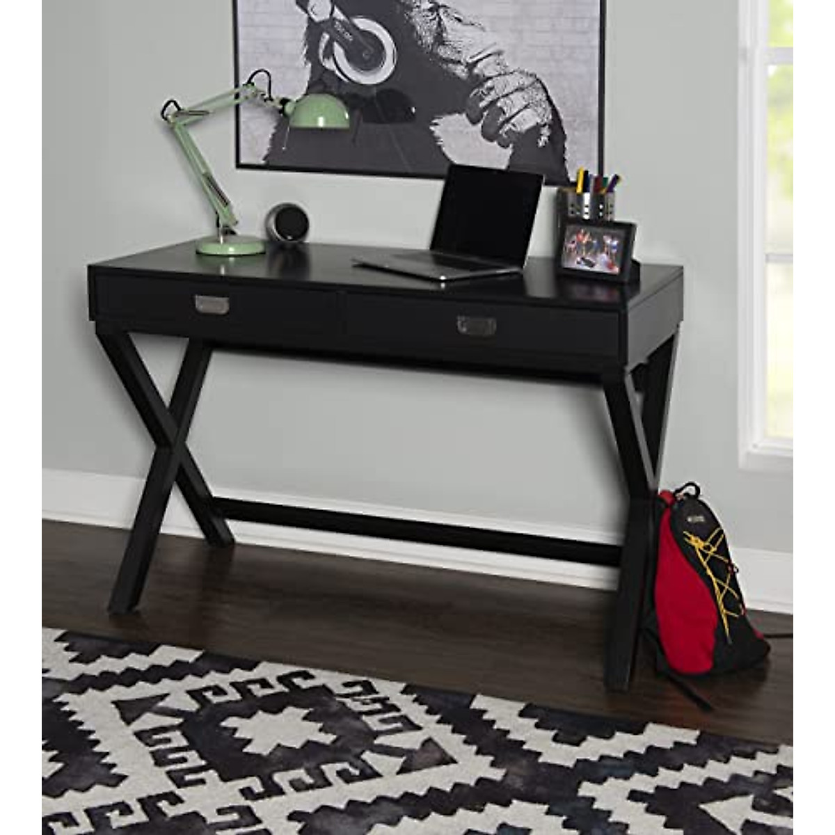 Linon Home Décor Jaycee Black Writing Desk