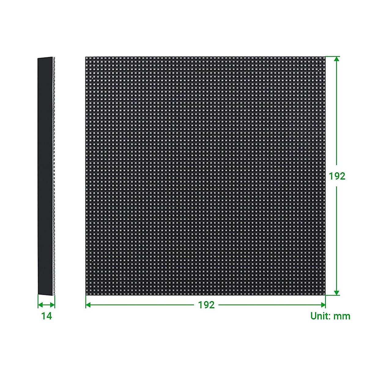 Coolwell RGB Full-Color LED Matrix Panel for Raspberry Pi and Ardui, 3mm Pitch, 64×64, 4096 Individual RGB LEDs, Brightness Adjustable