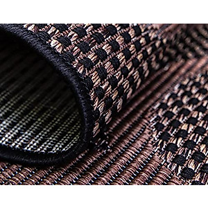 Unique Loom Outdoor Botanical Collection Area Rug - Vine (5' 1" x 8' Rectangle, Chocolate Brown/ Black)