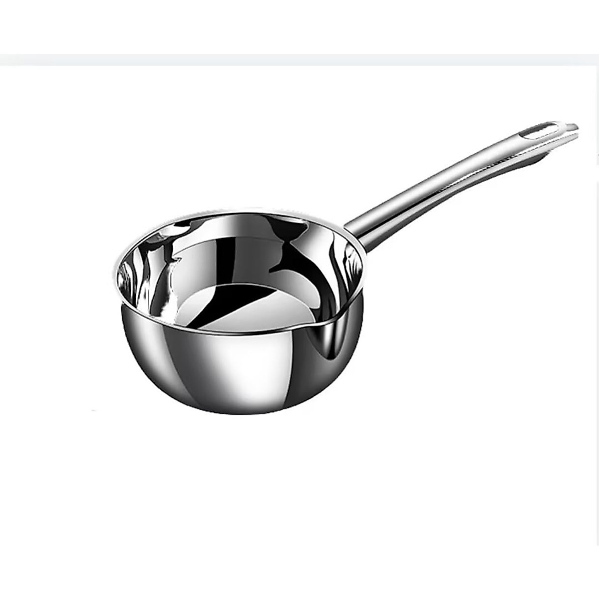 Wholeyhome 400ml Butter Coffee Milk Stainless Steel Warmer Pan,Mini Pot Chocolate Melting with Dual Pour Spout Stainless Steel Pan (400ml/13.6oz)