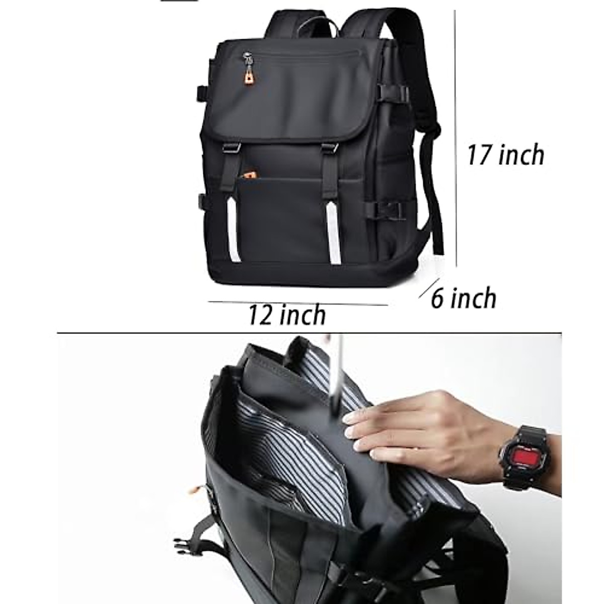 Wantdali Suitable for 15.6-inch laptop backpacks Men waterproof work backpack, Fashion travel backapck Adult computer laptop (black)