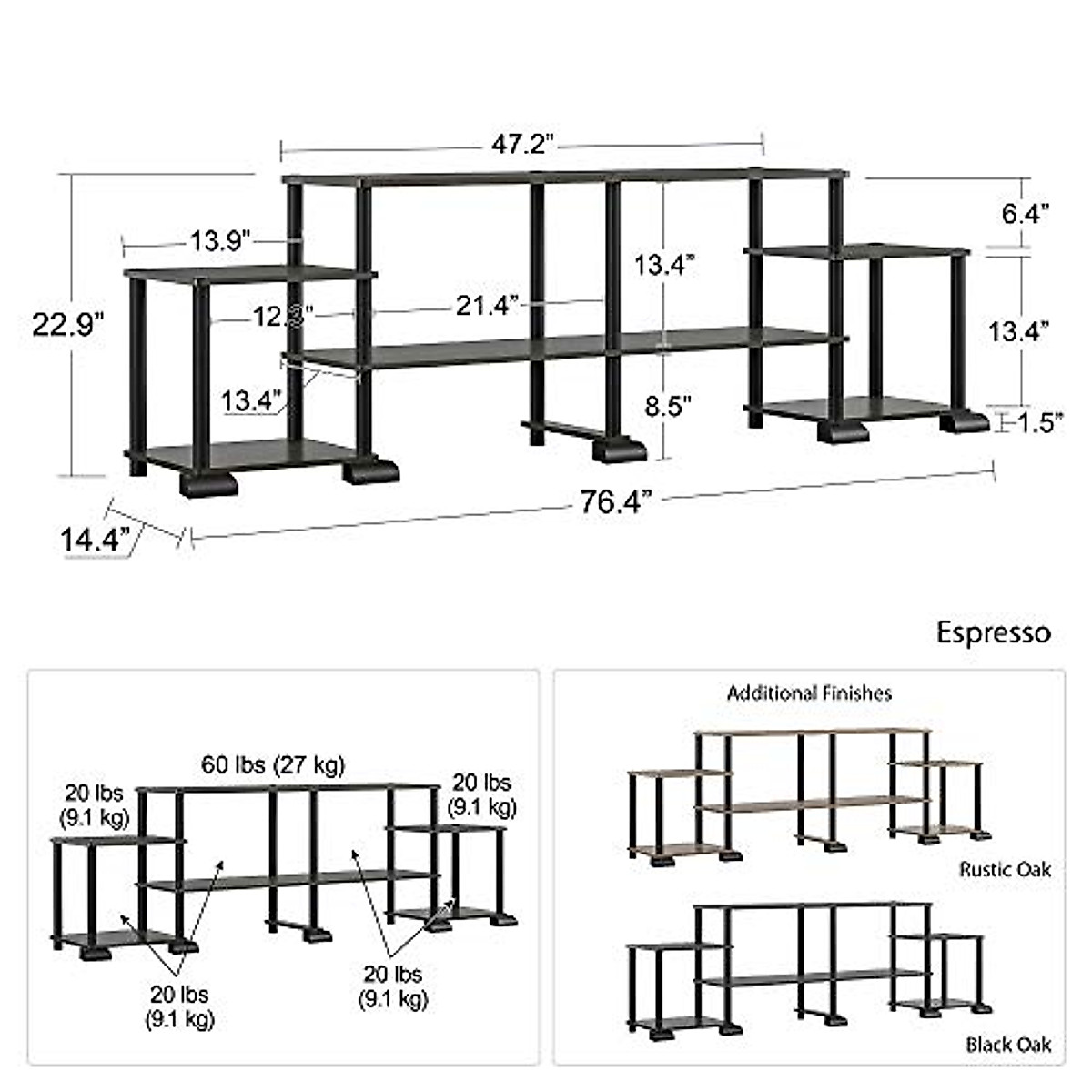Ameriwood Home Condor Toolless Stand for TVs up to 50", Espresso