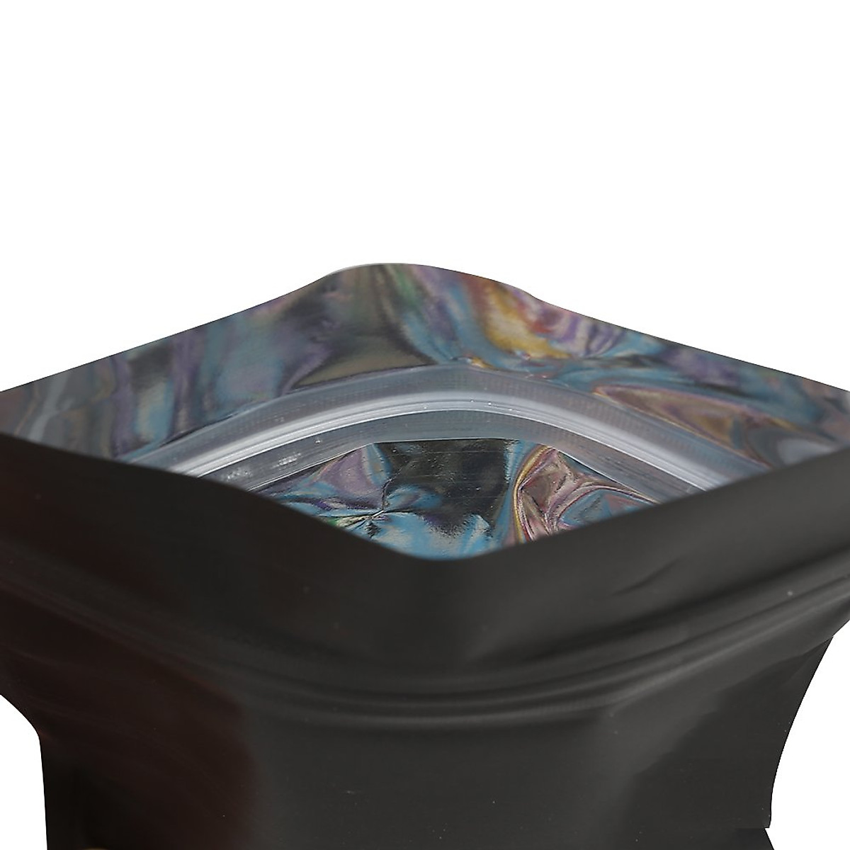 100 New Flat Aluminum Metallized Foil Zip Sealable Lock Bags Pouch (10x15cm (3.9x5.9"), Black)