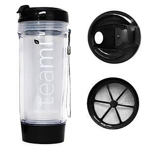 Teami Tea Tumbler Infuser Bottle - Black, 20 Ounce - BPA FREE - Double Walled Mug, Hot or Cold - Our Best Infusion Bottles for Infused Fruit, Smoothies, Tea, even Coffee
