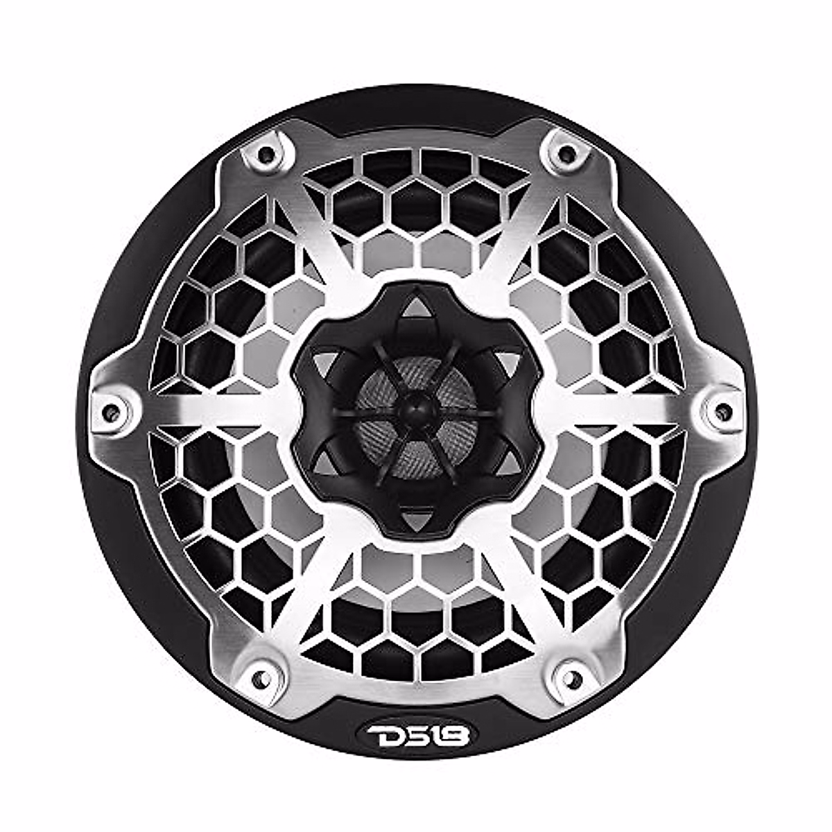DS18 Hydro NXL-6M/BK - High End Mesh Grill Coaxial Speaker Pair - 2-Way Car Speaker with Integrated RGB Lights - 300 Watt Car Audio System - Water Resistant Speakers - 6 Inches, Black