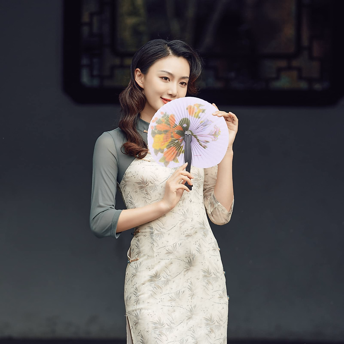 jojofuny 6 Pcs Folding Small Fan Foldable Miss Paper White Fan