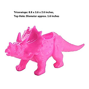 renvena 1Pcs Cute Cartoon Dinosaur Ceramic Succulent Planter, Water Culture Hydroponics Bonsai Cactus Flower Pot,Air Plant Vase Holder Desktop Decorative Organizer Rose One Size A