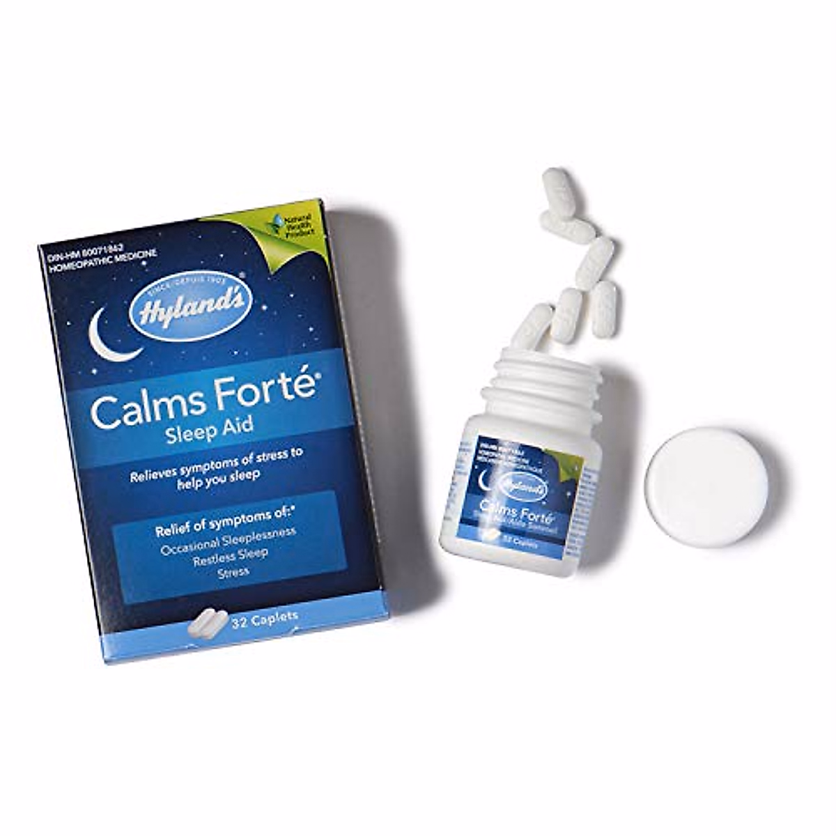 Hyland's Calms Forte' Sleep Aid Caplets, Natural Relief of Nervous Tension and Occasional Sleeplessness, 32 Count