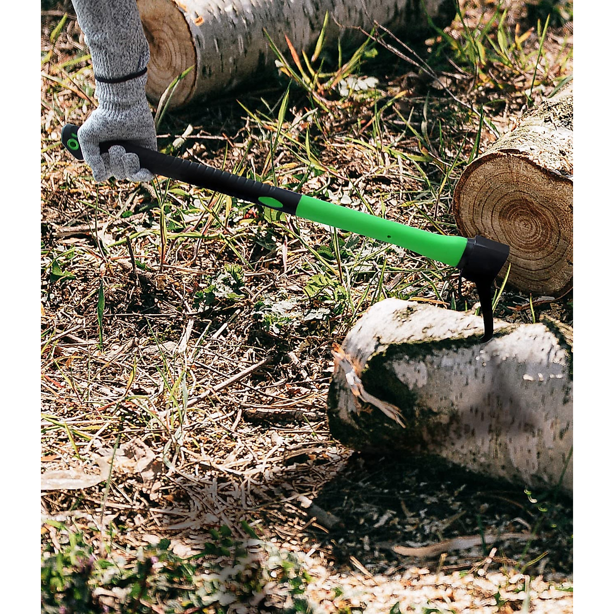 WICING Hookaroon 28 Inch, Pickaroon Forged Steel, with Anti-Slip & Shock Reduction Grip, for Log Lifting and Moving Wood Firewood Tool