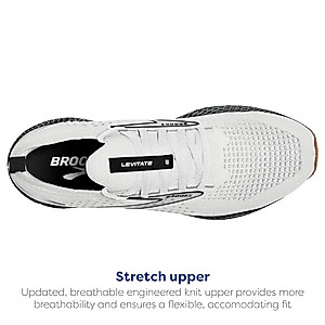Brooks Men’s Levitate Stealthfit 6 Neutral Running Shoe - White/Black - 11 Medium