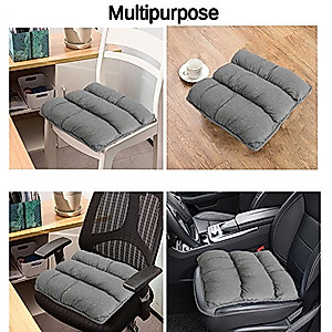 Big Hippo Chair Pads Square Chair Cushion Soft Thicken Seat Pads Cushion Pillow for Office,Home or Car Sitting 17.7" x 16.9"(Grey)