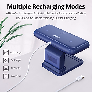 PALIFEL Portable Mini Desk Fan, Touch Control Table Fan, Quiet Cool & Air Circulating Monitor Clip on Fan for Office, 2400mAh Rechargeable Battery Operated Personal USB Small Fans for Home & Outdoor