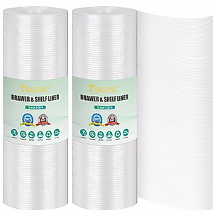 BALEINE Shelf Liner Drawer Liner, 12 in x 20 Ft BPA Free Cabinet Liner Non-Toxic Non-Slip Washable Oil Resistant Kitchen Liners (12''x20', 2 Roll)
