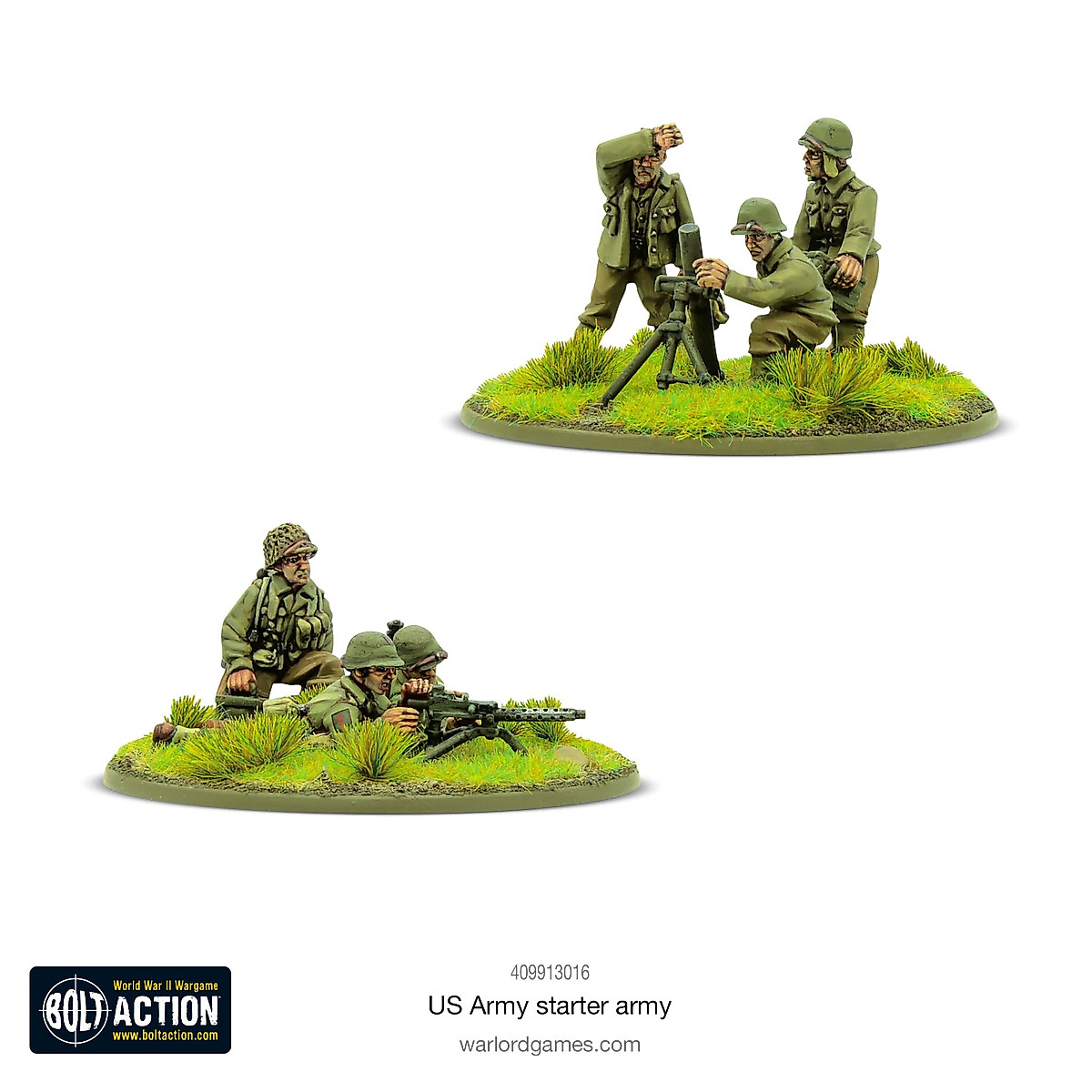WarLord Bolt Action US Army Starter Army 1:56 WWII Military Wargaming Plastic Model Kit, Small