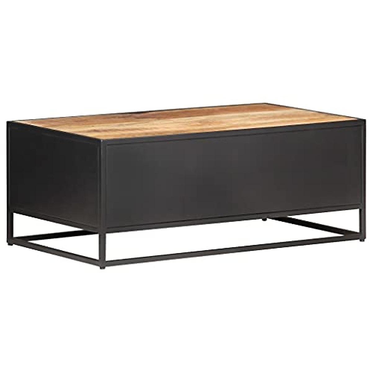 QJBSAVVA Coffee Table 35.4"x19.7"x13.8" Rough Mango Wood and Natural Cane,Entrance Table Tray Tables Center Table Low Table Suitable for Meeting Rooms, Reception Rooms, Offices