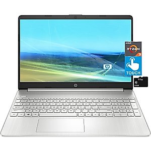 HP 15.6" HD Touchscreen Business &Home Laptop, AMD Ryzen 3 3250U, 16GB DDR4, 1TB NVMe SSD, HDMI Bluetooth WiFi Webcam, Long Battery Life, Natural Silver, Windows 11 Home, TiTac Card