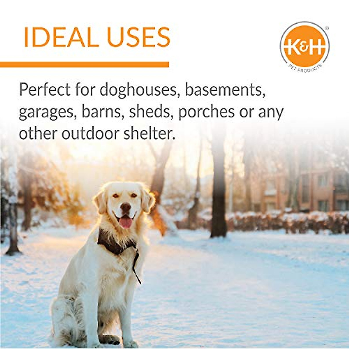 K&H Pet Products Lectro-Kennel Outdoor Heated Pad with Free Cover Black Small 12 X 18 Inches