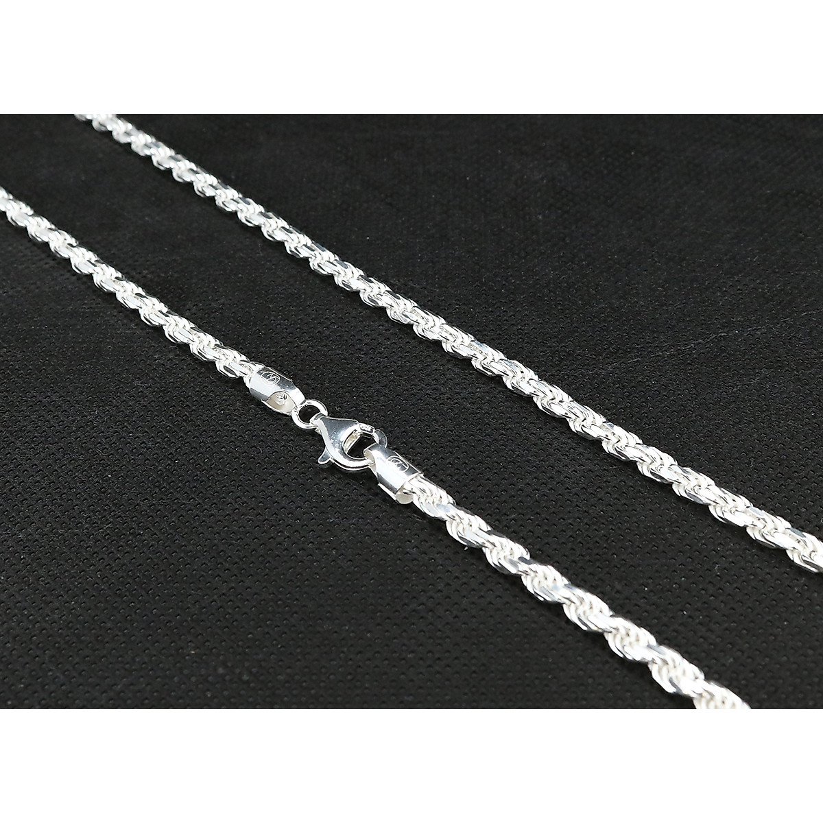 Real Solid 925 Sterling Silver Diamond Cut Rope Chain 5.0mm 18" to 30" (20.00)