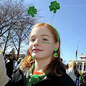 St. Patrick's Day Earrings, St Patricks Day Accessories, Shamrock Earrings, Stud Earrings for Women, 3-leaf Clover with Green Top Hat Drop Dangle Earrings for Women, E04A