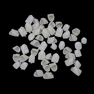 Temporary Fake Tooth Cap Crown,140 Pieces Front Teeth with Thermal Beads Cap Filler for Teaching or DIY