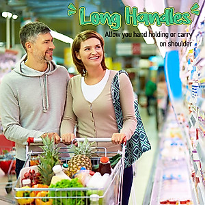 Shappy 34 Pcs Reusable Floral Grocery Bags Foldable Nylon Tote Bags Washable Shopping Bags Extra Large Cute Flower Reusable Bags with Attached Pouch for Women Grocery Shopping Supplies