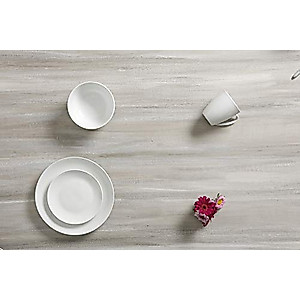 Gibson Home Zen Buffet Porcelain Dinnerware Set, Service for 6 (30pcs), White (Coupe)