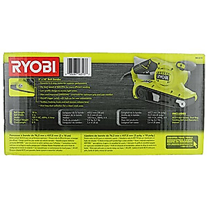 Ryobi BE319 6 Amp Portable 320 Feet / Minute Corded Belt Sander (3” x 18”) w/ Onboard Removable Dust Bag (Medium Grit Sanding Belt Included)