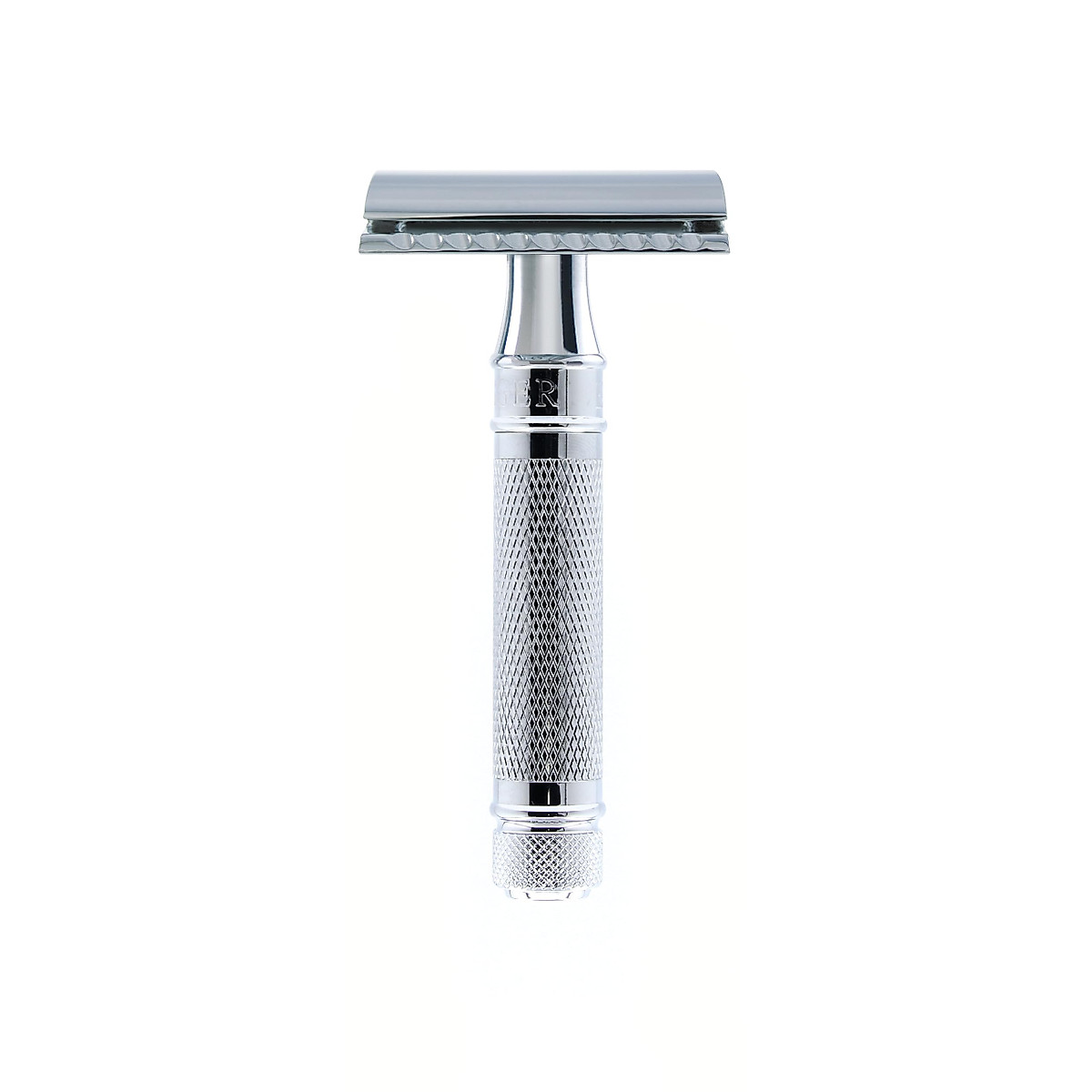 Edwin Jagger DES89KN Short Handled Classic Double Edge Manual Eco-Friendly and Reusable Safety Razor for Men and Women for Shaving Cream or Soap Fits All DE Razor Blades (Knurled)