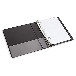 Blue Summit Supplies Mini 3-Ring Binder, Junior 1 Inch Mini Binder, Small 3-Ring Binder, Small Size Fits 5 1/2 x 8 1/2 Binder Paper, Set of Small Binders Ideal for Playbills or Planner, Black, 6 Pack