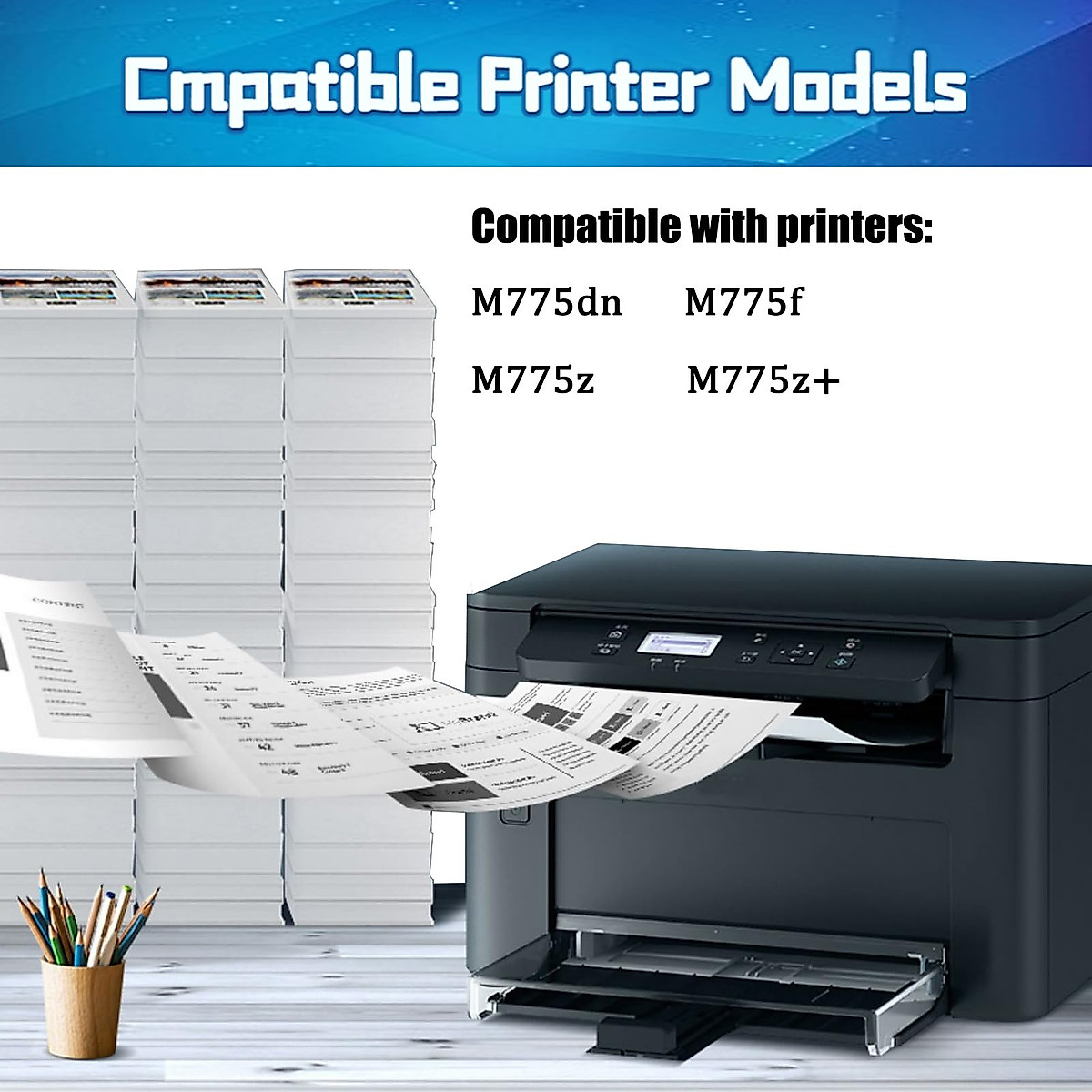 Replacement 651A Toner Cartridge Compatible for HP 651A CE340A CE341A CE342A CE343A Toner Cartridges Work for HP Laserjet Enterprise 700 Color M775dn M775f Printers 1 Magenta Pack