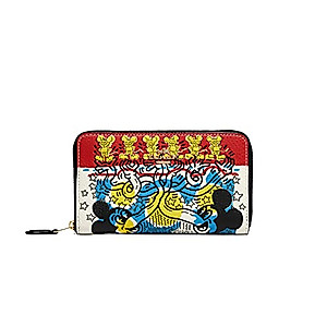 COACH Disney Mickey Mouse x Keith Haring Medium ID Leather Zip Wallet - #5217