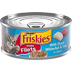 Purina Friskies Prime Filets With Ocean Whitefish and Tuna in Sauce High Protein Wet Cat Food - (Pack of 24) 5.5 oz. Cans