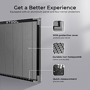xTool Honeycomb Working Table, Soulmate for xTool D1, D1 Pro and Most Laser Engraver, Honeycomb Working Bed for Fast Heat Dissipation and Desktop-Protecting, 19.68"x 19.68"x 0.87"