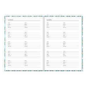 Letts of London Morocco Academic Weekly/Monthly Planner, August 2023 to July 2024, Week-to-View, Sewn Binding, Multilingual, A5 Size, 8.25" x 5.875", Sky (C031813-24)