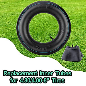 4.80/4.00-8" Replacement Tire Inner Tubes, 2Pcs Heavy Duty Tube for 4.80 4.00-8/480/400-8 Wheel, Wheelbarrow, Lawnmower, Trunk, Trailer, Tractor, Garden Utility Cart, Golf Cart, Dolly, Trolley, Wagon