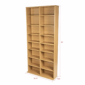 Atlantic Oskar 464 Media Storage Cabinet – Protects & Organizes Prized Music, Movie, Video Games Toys & Dolls, Trading Cards, or Sports Memorabilia Collections, PN 38435720 in Maple