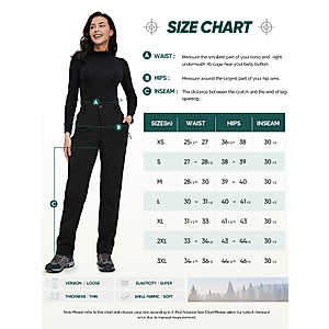 Cycorld Women's-Ski-Snow-Pants, Fleece Lined Water Resistant Windproof Pants Winter Hiking Softshell Pants for Women(Black,X-Large)