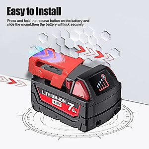 TURPOW Upgraded 7000mAh Replacement for Milwaukee M18 Battery Lithium, Compatible with Milwaukee 18 Volt XC Cordless Tools 48-11-1815 48-11-1820 48-11-1865 48-59-1850 48-11-1828, with 2 Packs Holder