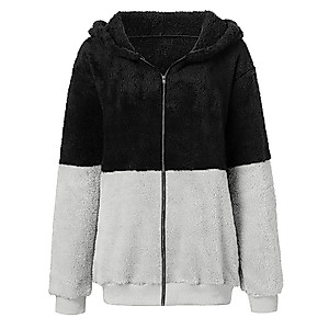 ZHICHUANG Girls Fall Winter Hooded Sweatshirt Leopard Wool Warm Zipper Neck Pockets Pullover Coat 3-9 Years (Black, 7-8 Years)