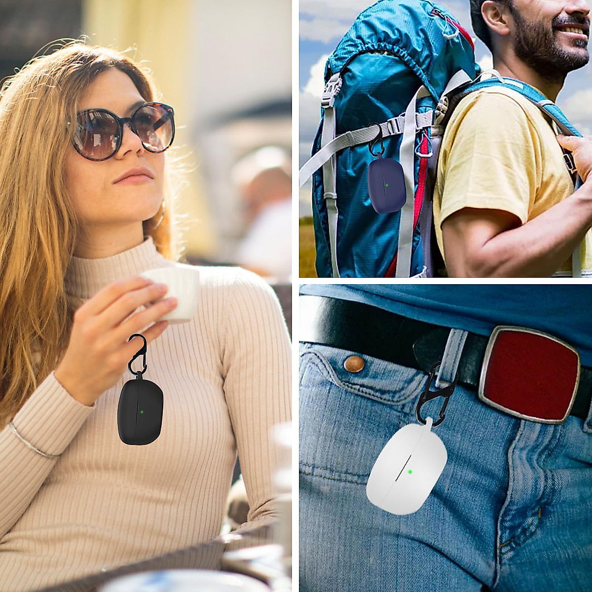 JDHDL for Sony WF-1000XM5 Case Cover with Replacement Ear Tips(S/M/L), Protective Silicone Case for Sony WF-1000XM5 with 3 Pairs Eartips (Black)