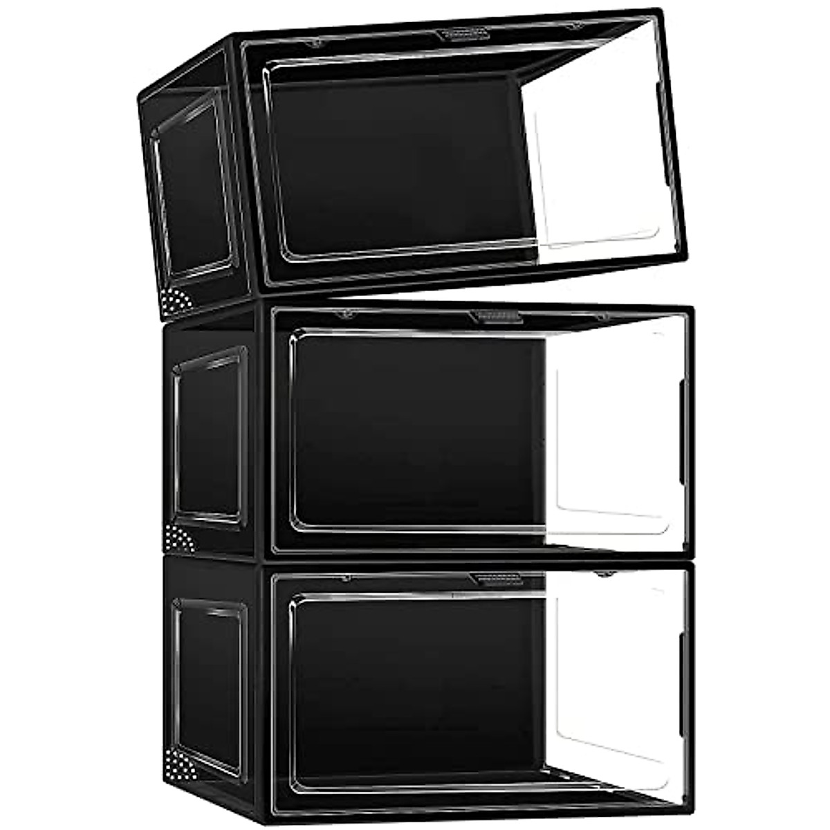 mupera X-Large Shoe Boxes Clear Plastic Stackable Shoe Storage Box with Clear Door for Closet, Plastic Shoe Boxes with Lids, Drop Front Shoe Box, Storage Containers for Organizing Sneaker(9 Pack)