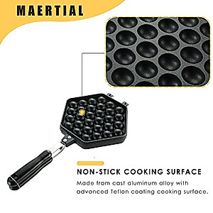 MYFULLY Bubble Waffle Maker Pan | Egg Bubble Pan Aluminum Alloy Eggettes Pan Double-sided Bubble Waffle Maker For Home Kitchen Use